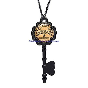 Ouija Board Pendant Oujia Key Necklace Oujia Inspirational Gift Black Magick Photo Pendant Wiccan Jewelry Wicca Key Necklace Pagan Jewelry-JP183