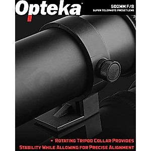 Opteka 500mm/1000mm f/8 Manual Telephoto Lens for Canon EOS 80D, 70D, 60D, 60Da, 50D, 40D, 30D, 1Ds, Mark III II, 7D, 6D, 5D, 5DS, Rebel T6s, T6i, T6, T5i, T5, T4i, T3i, T3 and T2i Digital SLR Cameras
