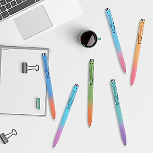 WY WENYUAN Gel Pens, 12 pcs Black Ink Pens Fine Point Smooth Writing Pens, Pastel Pens for Journaling Note Taking, Cute Office School Supplies Gifts for Women Men