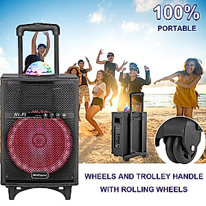 Bluetooth Karaoke Machine for Adults with 2 Wireless Microphones, Portable Karaoke Speaker with Disco Lights, Gifts for Kids, Boys & Girls