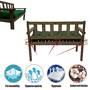 GHKWXUE Bench seat cushion40/''x20/''x3/''Waterproof Garden Patio Outdoor Cushions Settee Cushion/Swing Pads/Rocking Chair Cushion Thick pearl cotton filling for Furniture/blue, Blue 2