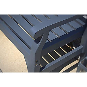 Pebble Lane Living All Weather Outdoor Exclusive Elegant Hardwood 2 Seater Bench, 48" L x 24" W x 35.5" H, Black