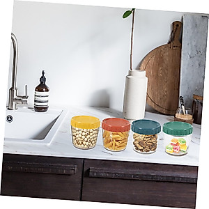 KICHOUSE 4Pcs Leakproof Glass Food Storage Containers with Lids Reusable Yogurt Cups Airtight Glass Jars for Snacks Meal Prep and Kitchen Organization