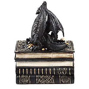 Forged Dice Co. Dragon Treasure Book Dice Box with Custom Foam Insert - Container Displays 7 Individual Dice or Holds 8 Complete Polyhedral Dice Sets 56 Total Dice - Storage for DND RPG Tabletop Dice