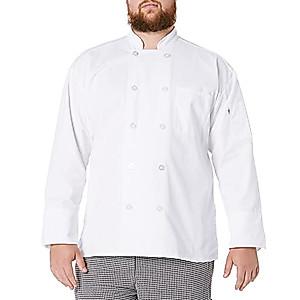 Uncommon Threads unisex adult Classic 10 Button Chef Coat Shirt, White, Large US