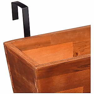 Amazon Aware Acacia Wood 18-Inch Hanging Rectangular Garden Planter, Brown, 2-Pack