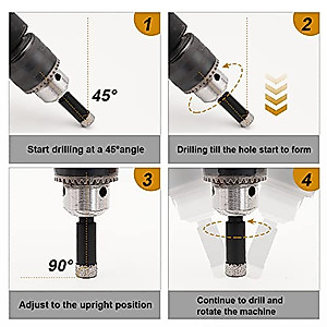 SHDIATOOL Diamond Core Drill Bits 1/4-IN for Drilling Hole Saw Porcelain Tile Marble Ceramic Granite Bricks 6mm(10-Pack)