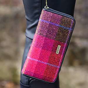 Mucros Weavers Womens Red Plaid Irish Tweed Wallet