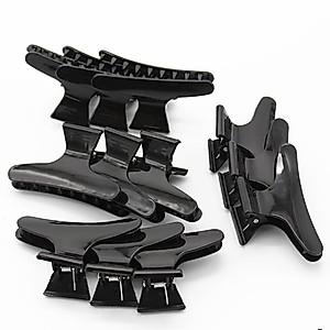 Yarlung 48 Pack Butterfly Hair Clamps, Hair Claw Clips Salon Hair Barrettes for Styling, Sectioning, Cutting and Coloring, Black