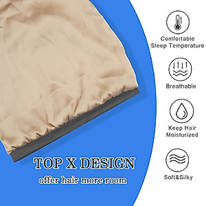 2 Pcs Adjustable Silk Satin Bonnet Hair Wrap for Sleeping - Silk Lined Slouchy with Adjustable Strap - Night Caps for Women and Men with Curly Hair - Head Scarf