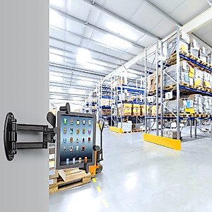 iTODOS Foldable Tablet Wall Mount Holder for 7 to 12.9 Inch Tablets,iPad, Galaxy Tabs,Fire,Slate, Articulating Arm Swivels Extension Rotation, Durable Aluminum Alloy(Black)