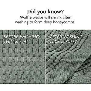 GILDEN TREE Waffle Hand Towels for Bathroom Quick Drying Lint Free Thin, Modern Style (Sage Grey)