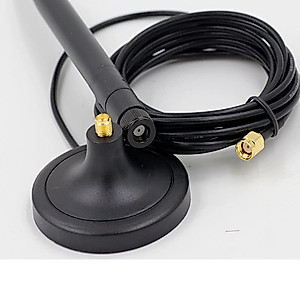 Wi-Fi Antenna Base, HUACAM HCM35N Wi-Fi Antenna Magnetic Stand Base RP SMA Male to Female Connector with 10 ft Extension Cable