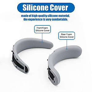AMVR VR Front Foam & Rear Foam Silicone Protective Covers for Oculus Rift S Headset Sweatproof Waterproof Anti-Dirty Replacement Accessories (Gray)