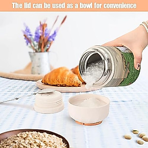 CUPADA Funny Cat Shepherd Food Jar, 3d White Horse Insulated Hot Food Jars Vacuum 17OZ with Folding Spoon for Work Trip Picnic Camping