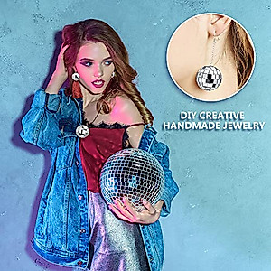 45 PCS 0.79 Inch 0.98 Inch 1.18 Inch 1.57 Inch 1.97 Inch 2.36 Inch Disco Ball Cake Decoration Ornaments Reflective Mirror Ball Cake Decoration 70s Disco Themed Party Christmas Tree Decoration