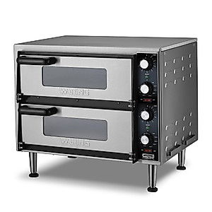 Waring Commercial WPO350 Medium-Duty Double Deck Pizza Ovens for Pizza up to 14" diamater, Ceramic Deck, 240V, 3500W, 6-20 Phase Plug