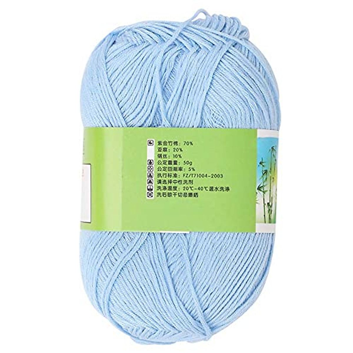 Jeanoko Popular Medium-Fine Bamboo Charcoal Line Cotton Woven Sweater Scarf Yarn with a Crochet for Knitting Crocheted Work(Sky Blue) Yarn