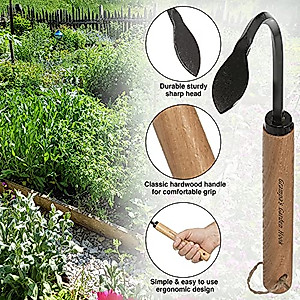 Grampa's Garden Hook - Weed Puller & Hand Cultivator Tool - Simple Design for Weeding, Digging, Edging & Planting - Lightweight & Durable Easy to Use Weeding Tool