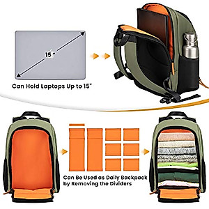 TARION Camera Backpack Waterproof Camera Bag Large Capacity Camera Case with 15 Inch Laptop Compartment Rain Cover for Women Men Photographer Lens Tripod Green