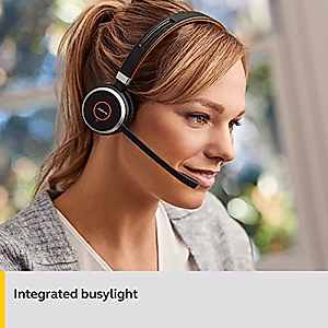 Jabra Evolve 65 MS Wireless Headset, Stereo – Includes Link 370 USB Adapter – Bluetooth Headset with Industry-Leading Wireless Performance, Advanced Noise-Cancelling Microphone, All Day Battery