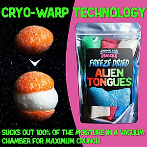Premium Freeze Dried Alien Tongues Candy - Crunchy Freeze Dried Candy Shipped in Box for Extra Protection - Freeze Dry Candy Dry Freeze Candy for All Ages (4 Ounce)