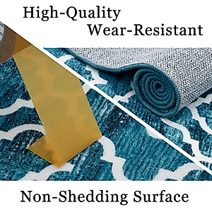 ROYHOME Area Rug 8x10 Living Room Rugs Machine Washable Rug Moroccan Rug Geometric Neutral Floor Carpet Soft Low Pile Stain Resistant Large Rug for Bedroom Under Dining Table Home Office