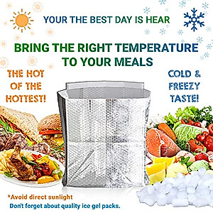 Amiff Thermal Insulated Box Liners 8 x 8 x 8 Inch. Metalized Foil Food Insulation Cooler Liners 10 Pack. Thermal Liner for Boxes. Insulated Box Liner with Adhesive Strip. Waterproof Cooler Liner