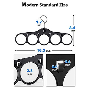 SMARTAKE 2-Pack Scarf Hangers, 5 Loops Tie Rack & Belt Holder with Hooks, 360 Degree Rotatable Accessories Holder, Non-Slip Durable Hanging Closet Organizer for Belts, Bow Ties, Silk Scarves, Jewelry