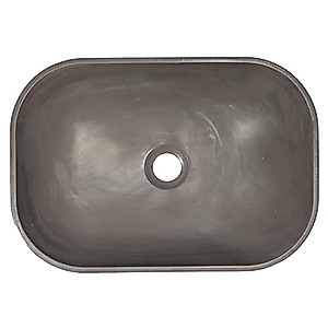 Eden Bath Rounded Corners Rectangular Concrete Vessel Sink (Charcoal)