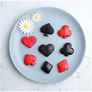 4Pcs/Set Poker Playing Bridge Plastic Cookie Cutter Playing Card Fondant Cutter (Spade, Club, Diamond, and Heart)