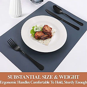 Lazycorner 40 Pcs Black Silverware Set for 8, Food Grade Stainless Steel Flatware Set Include Fork/Knife/Spoon, Mirror Polished Eating Utensils Sets, Reusable Silverwear Cutlery Set, Dishwasher Safe