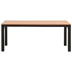 TCSGURK Modern Outdoor Patio Furniture Set, Dining Chairs and Table Set, Steel and WPC (Color : Brown, Size : 43.3" x 23" x 29.7")