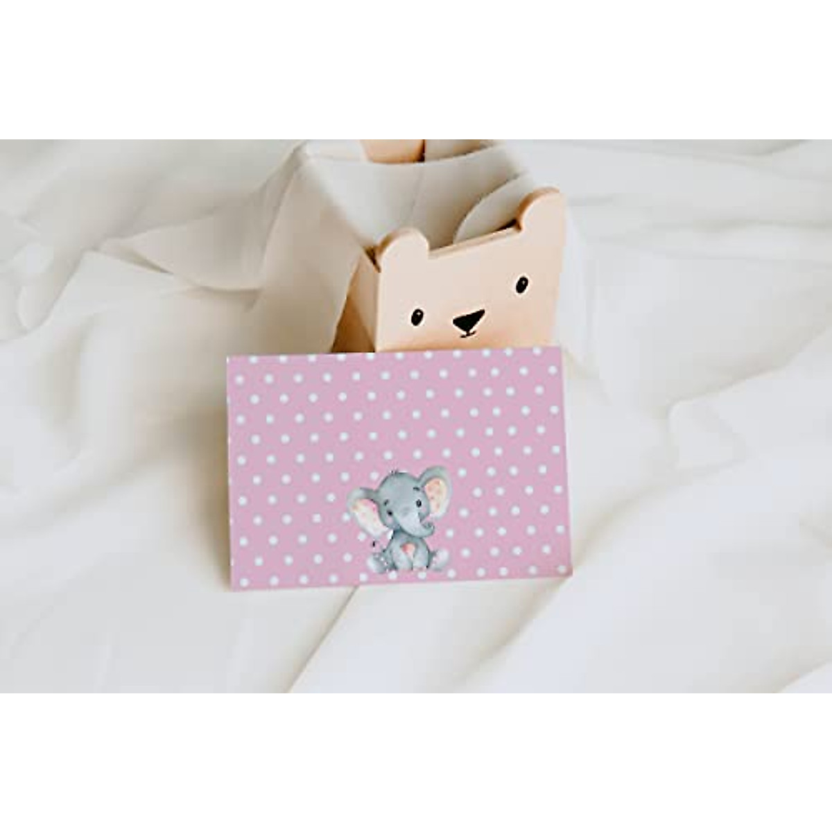 Pink Elephant Baby Shower, Thank You Cards 20 Count Pre-written Thank You Cards, Baby Sprinkle Pink Dots