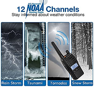 BAOFENG Walkie Talkies for Adults, Long Range Rechargeable Walky Talky BF-88ST Pro NOAA VOX Dual Watch, with Desktop Charger and Earpieces (3 Pack)