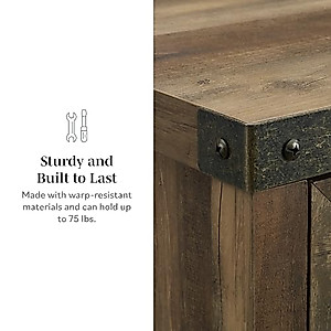 Walker Edison Cass Modern Farmhouse Double Barn Door Accent Cabinet, 30 Inch, Grey Wash