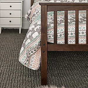 Walker Edison Resende Mission Style Solid Wood Twin over Twin Bunk Bed, Twin over Twin, Walnut