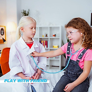 Boyiee 3 Pcs Doctor Costume for Kids Toddler Doctor Lab Coat Halloween Dress Up Doctor Pretend Play Set Stethoscope for Girls Boys(7T)