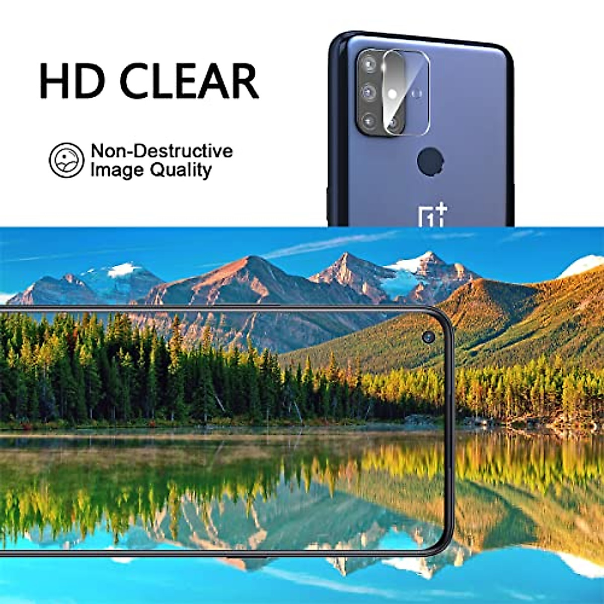 【3+3 PACK】Coolpow Designed for OnePlus Nord N10 5G Screen Protector Plus One Nord N10 Screen Protector Tempered Glass Cell Phone Film, 9H Hardness, Ultra HD, Scratch Resistant, Easy Install, Case Friendly