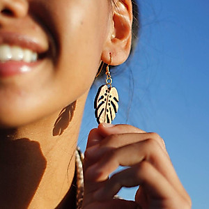 Monstera Koa Earrings