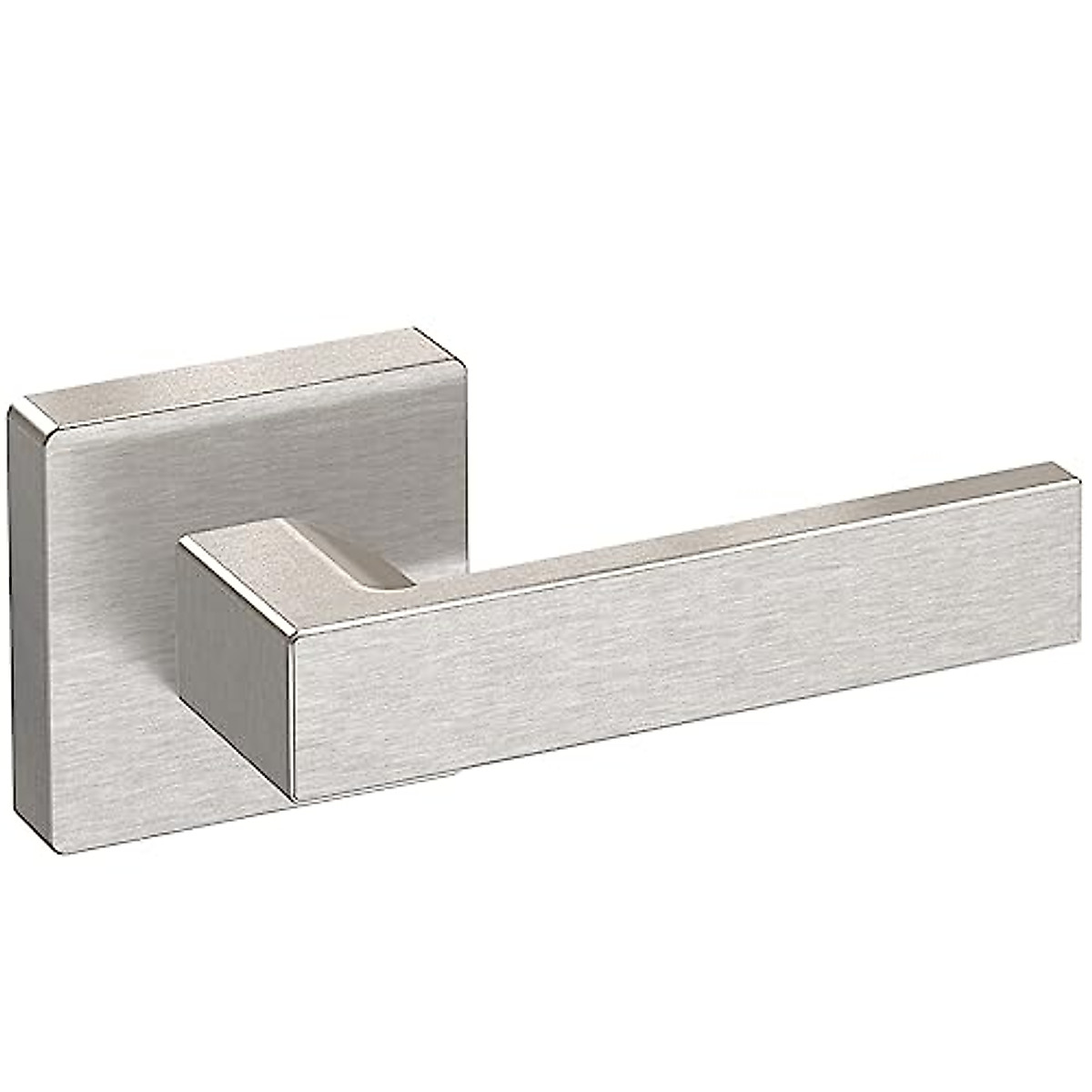 TICONN Door Handle Heavy Duty, Reversible Square Door Lever for Bedroom, Bathroom and Rooms (Satin Nickel, Dummy - Front Mount)