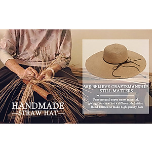 Beach Hats for Women, Straw Hats for Women Sun Hat Floppy, Wide Brim Hats for Women Foldable UPF 50+ UV Protection Summer Hat Khaki