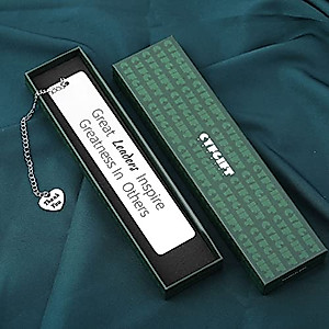 Boss Day Gifts for Women Great Leaders Bookmark for Men Thank You Boss Appreciation Gift Male Female Supervisor Mentor Office Retirement Leaving Going Away Birthday Christmas Gifts Employee Coworker