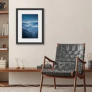 Americanflat 18x24 Poster Frame in Black - Use as 12x18 Picture Frame with Mat or 18x24 Frame Without Mat - Wide Engineered Wood Frame, Plexiglass Cover, and Hanging Hardware for Wall