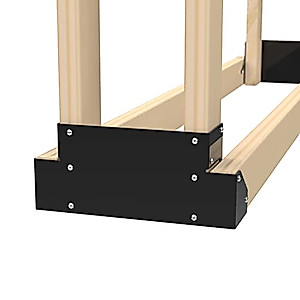 c2M Width Adjustable Outdoor Firewood Log Storage Rack 68 Piece Bracket Kit (2 Pack) | Heavy Duty Adjustable Custom Wood Storage Holder for Fireplace or Firepit | Made in the USA