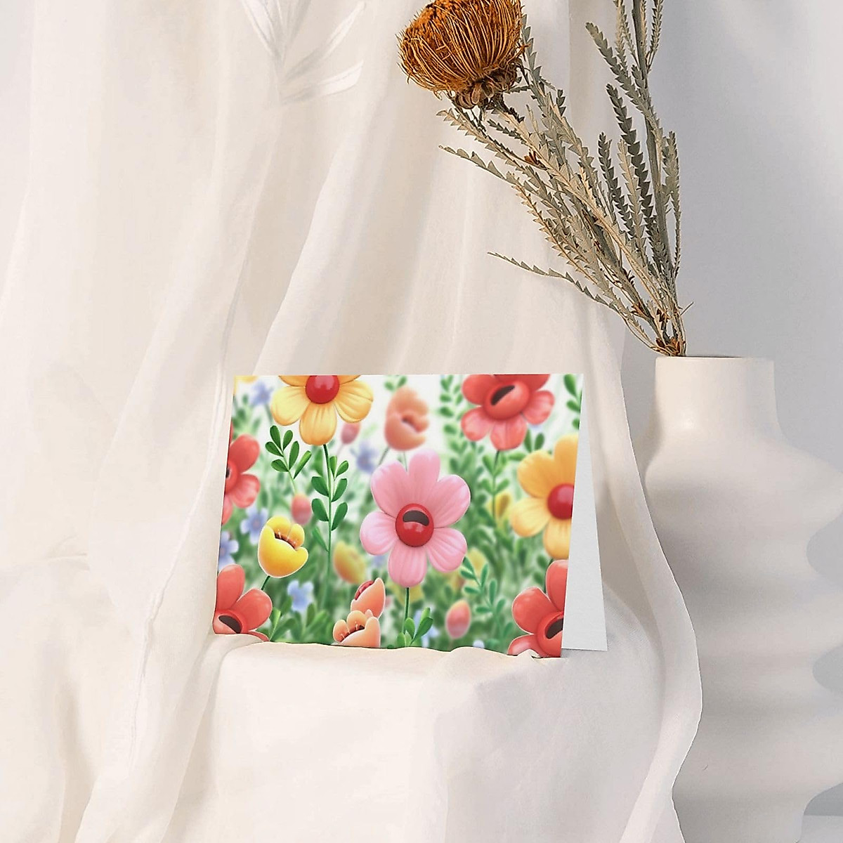 RLDOBOFE Birthday Cards With Envelopes Happy Flower Wedding Cards Sympathy Cards Thinking Of You Cards Note Thank You Cards Blank Inside All Occasions Greeting Cards