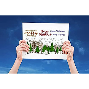 Christmas Forest Clear Stamps and Die Cuts for Card Making and Photo Album Decorations, Trees Blessing Words Transparent Rubber Stamps and Cutting Dies Seal for DIY Scrapbooking