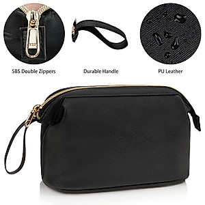 OCHEAL Travel Makeup Bag,Cosmetic Bags for Women,Large Capacity Portable Cosmetic bag Storage Organizer for Purse Everyday Use -Black