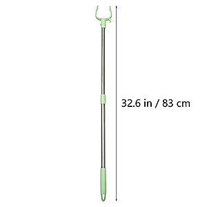 BESPORTBLE Curtain Rod Hooks 2pcs Stainless Steel Clothesline Props Adjustable Clothes Rods Dressing Stick Clothes Drying Pole Outdoor Coat Hanger for Clothes Metal Hangers