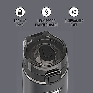 ICON SERIES BY THERMOS Stainless Steel Water Bottle with Spout 24 Ounce, Granite